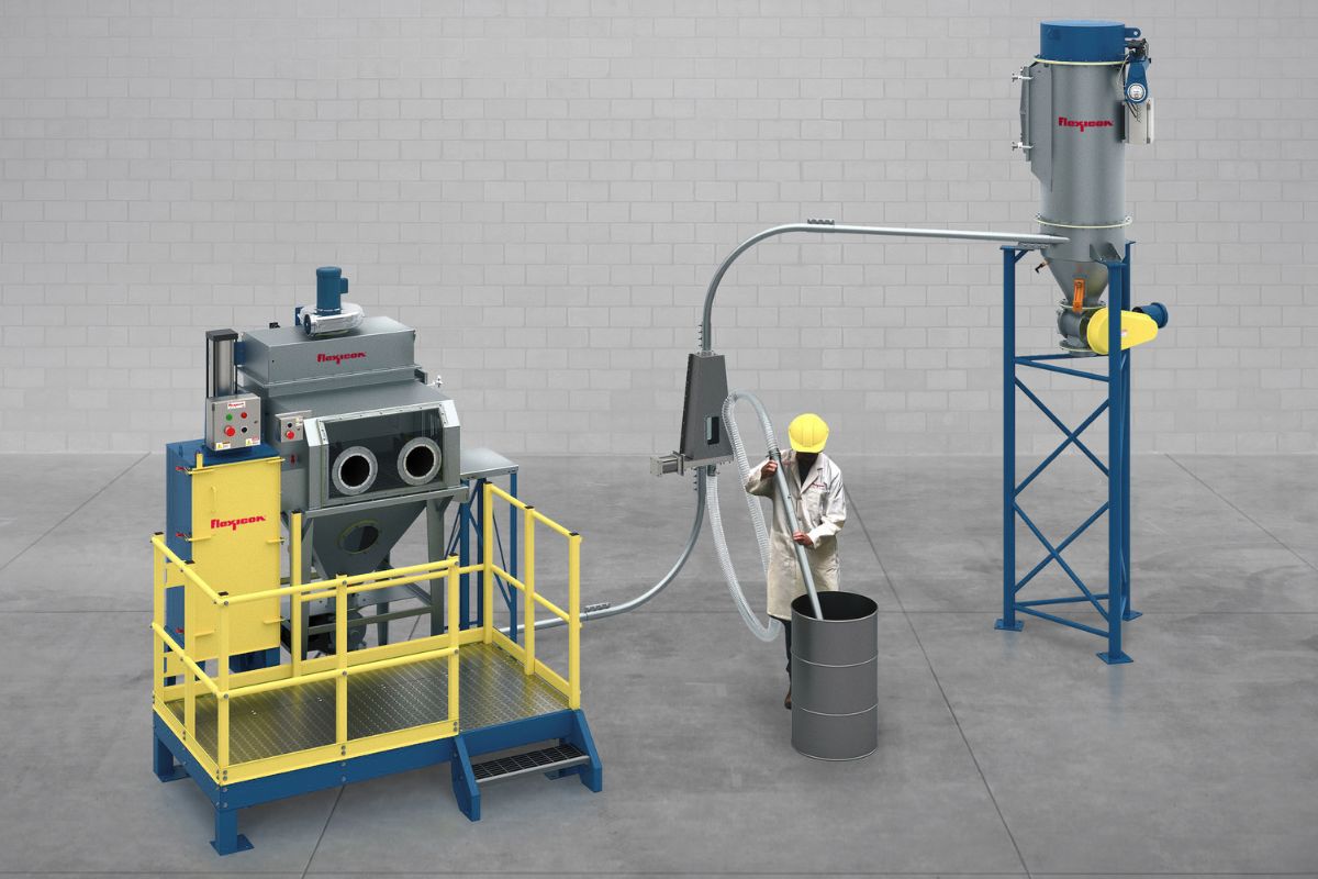 Dual Intake Vacuum System for Dust-Free Unloading of Containers or Bags ...